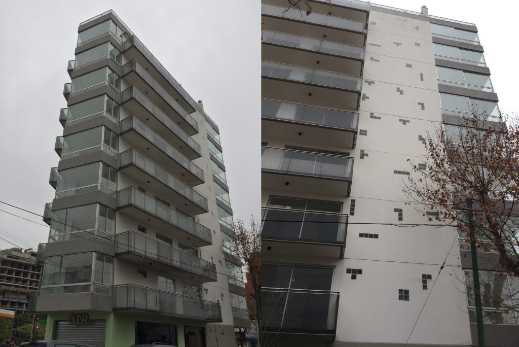 Se volvió viral en redes el edificio vacío de Larralde y Balbín con ventanas de tetris: "El ...